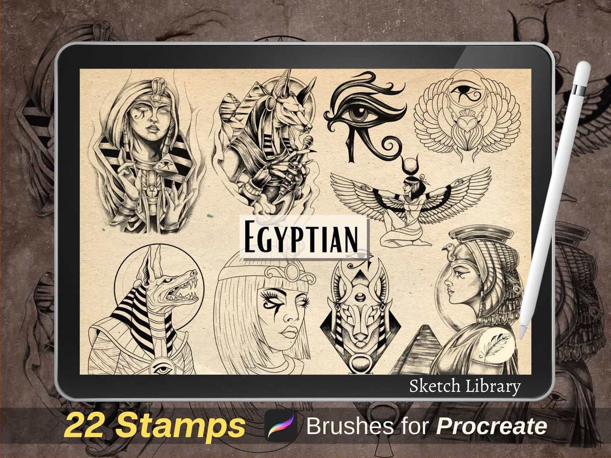 23 Egyptian Mythology - Brushes for Procreate, pyramid, egyptian mythp – TATTOO PROCREATE